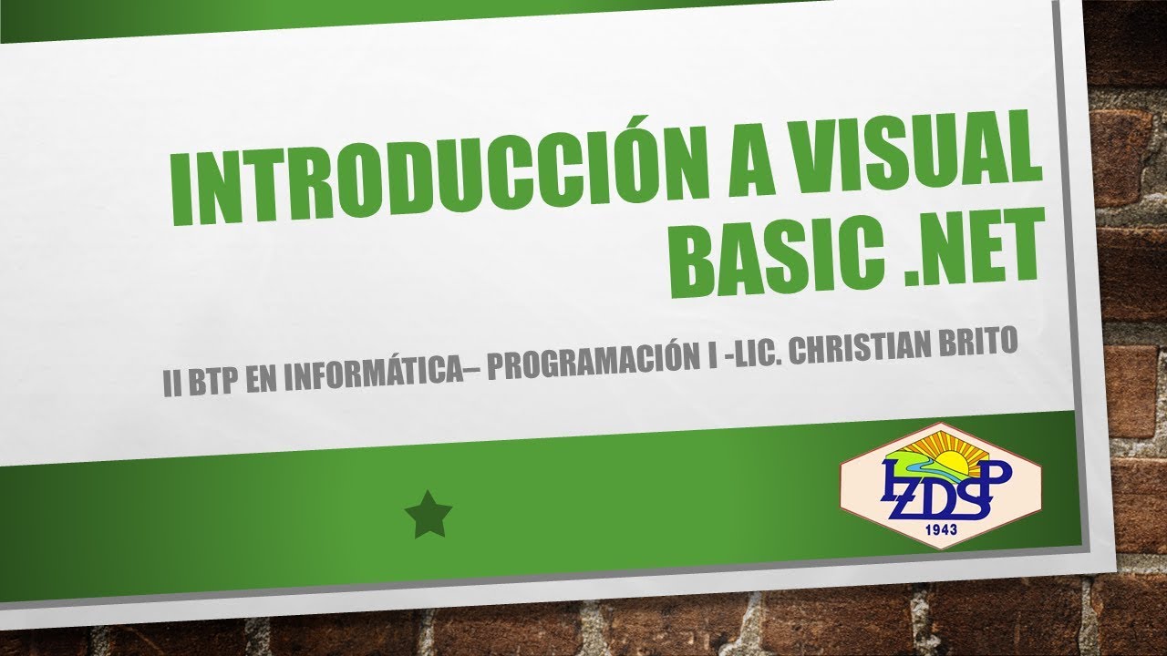 Introducción a Visual Basic .Net - II BTP Informática - YouTube