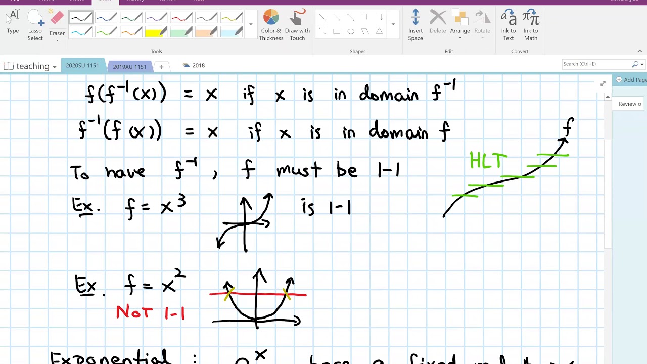 Calculus 1--01 Review of inverse functions, exponential, and log - YouTube