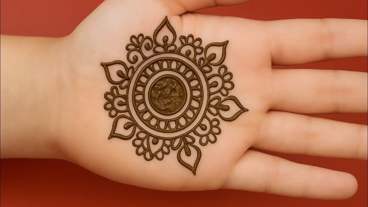 New style goal tikki mehndi designs for front hand 2025||Dulhan ka ...