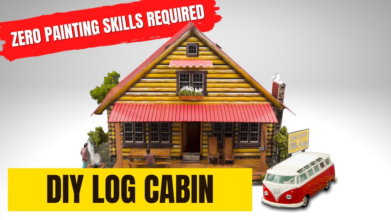 1/64 Scale Photo Real Login Cabin Diorama Model Building Tutorial - YouTube