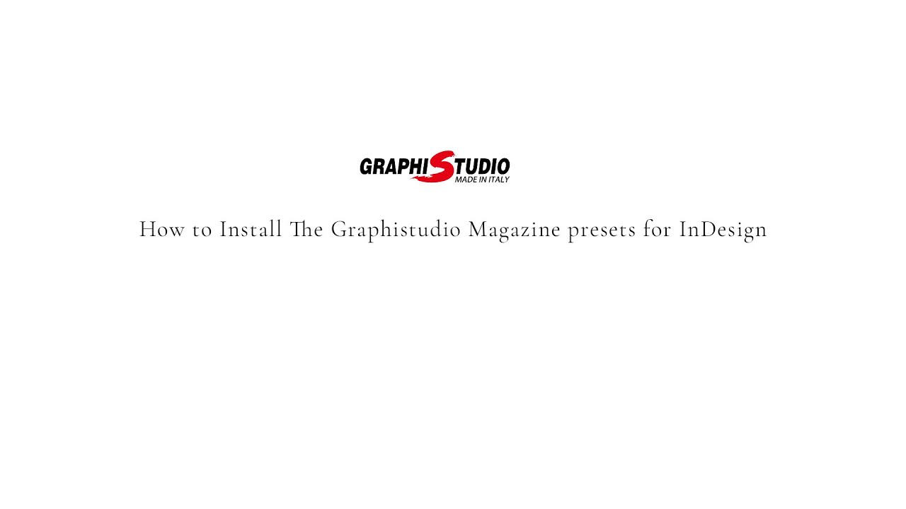 How to Install the Graphistudio Magazine Presets for InDesign - YouTube