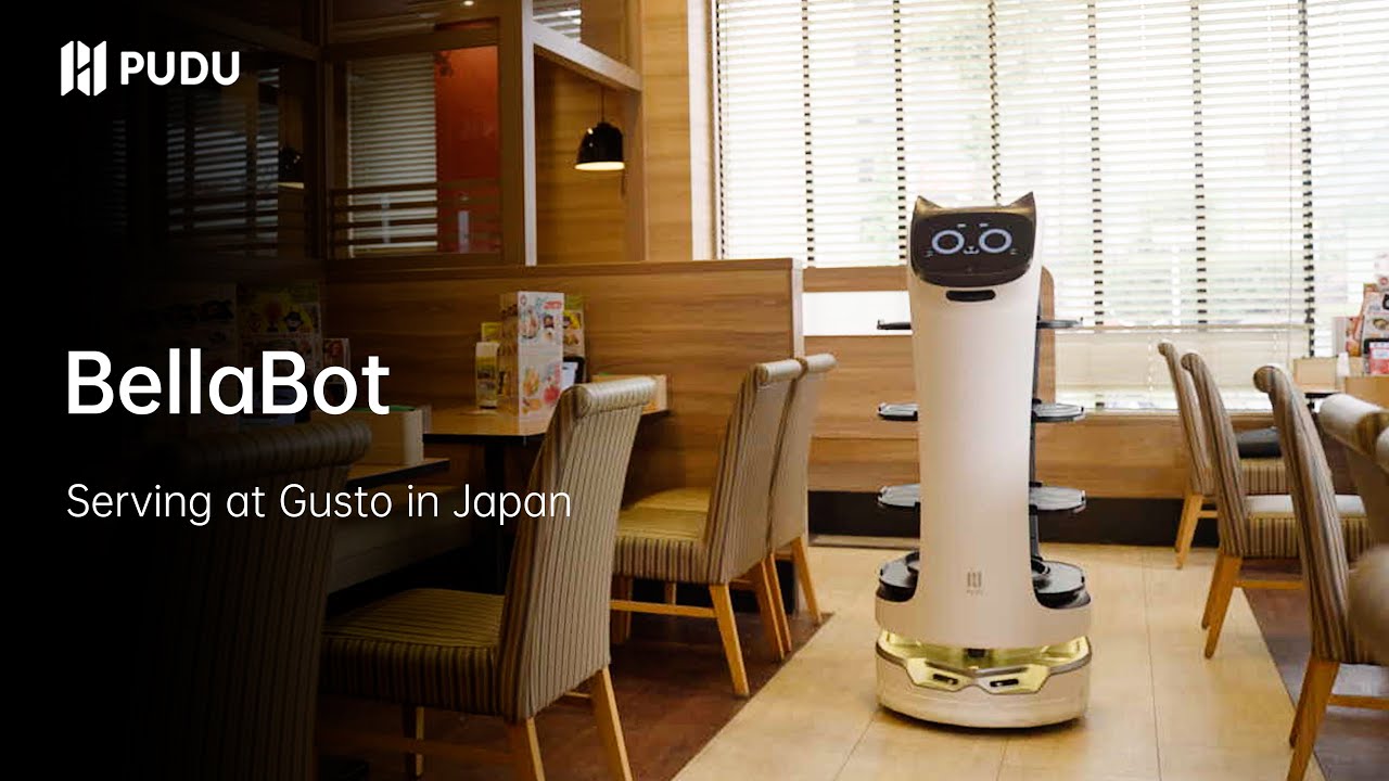 BellaBot serves at Restaurant Gusto in Japan | Pudu Robotics - YouTube