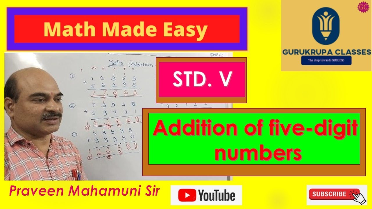 How to add five-digit numbers_Std 5 Mathematics (पाच अंकी संख्यांची ...