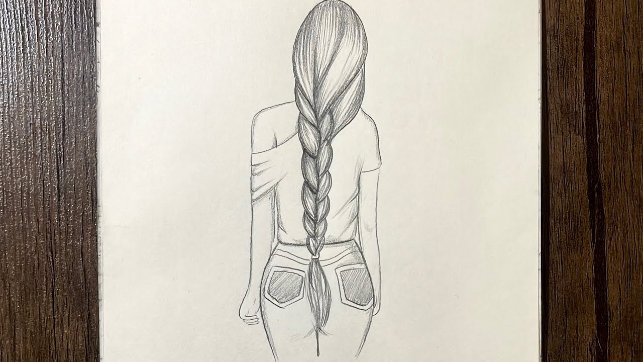 How to draw a beautiful back side girl step by step | easy pencil ...