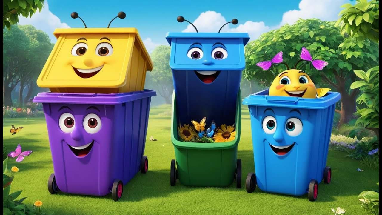 Five Little Bugs in the Bin | Fun Counting Song for Kids | Nursery ...