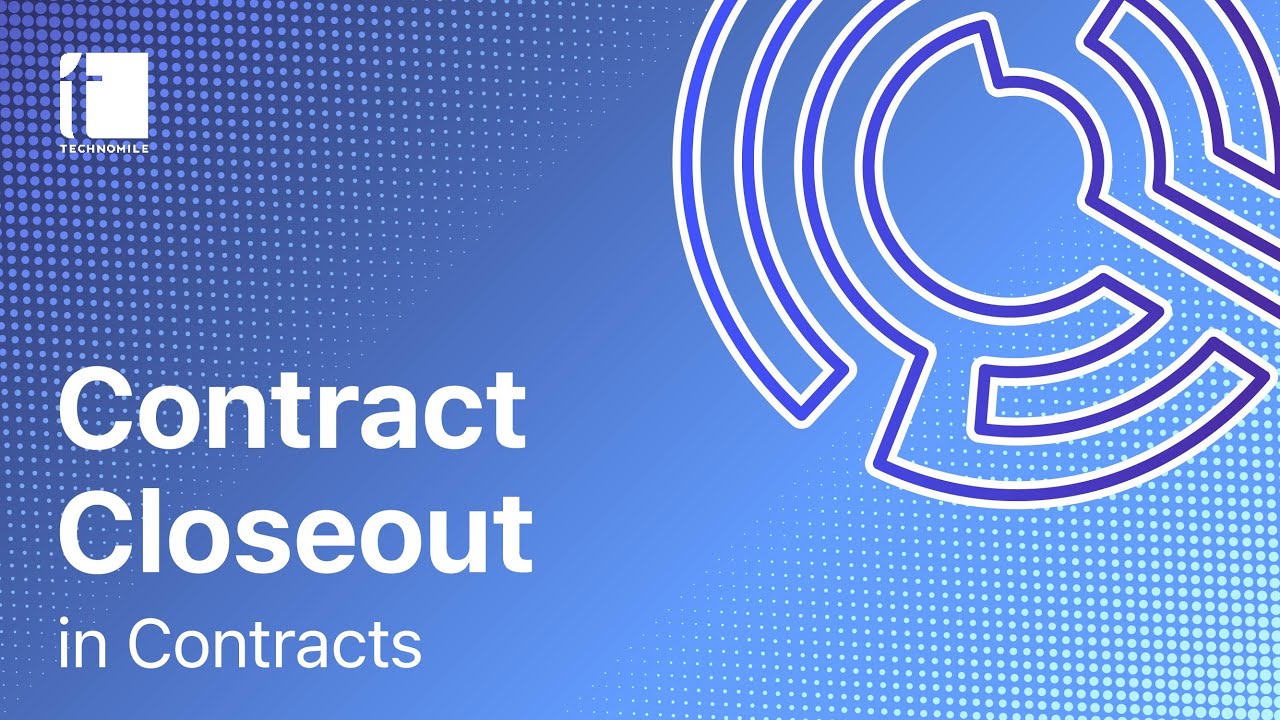 Contract Closeout - YouTube