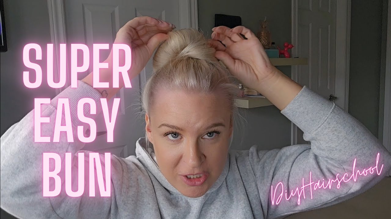EASY Bun Tutorial - Messy Bun For Thin Hair - YouTube