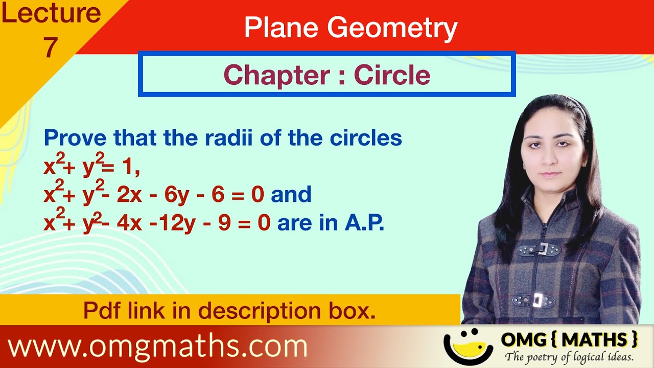 Circle | Examples | Plane Geometry | Radii of Circle are in A.P. | # ...
