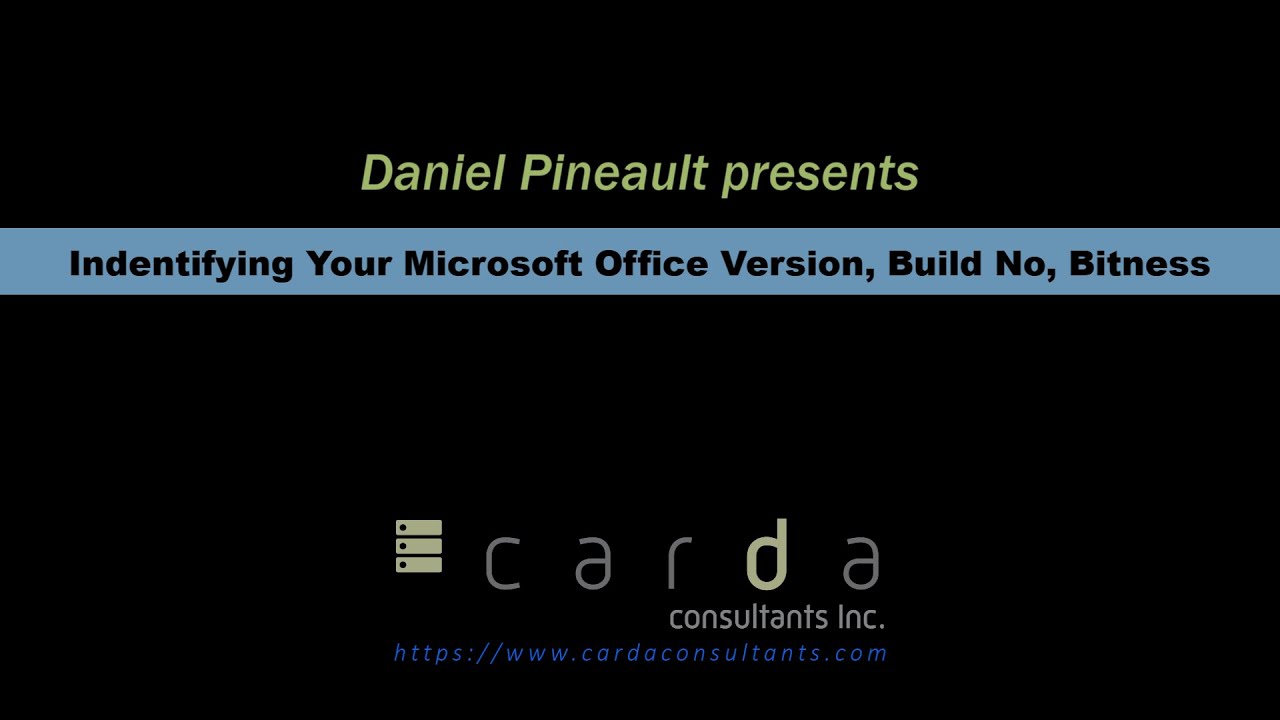 Identifying Your Microsoft Office Installation Information - YouTube