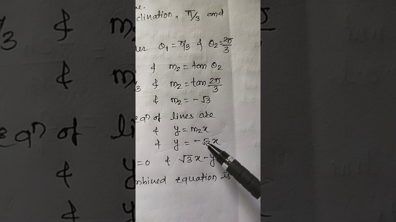 Pair of straight lines. 3. Example based on Homogeneous equation. - YouTube