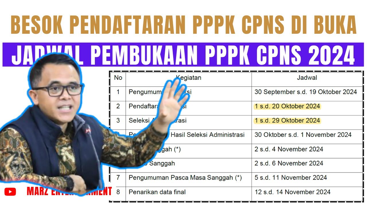 BESOK SUDAH BISA DAFTAR PPPK CPNS 2024 ! JADWAL PENGUMUMAN PEMBUKAAN ...