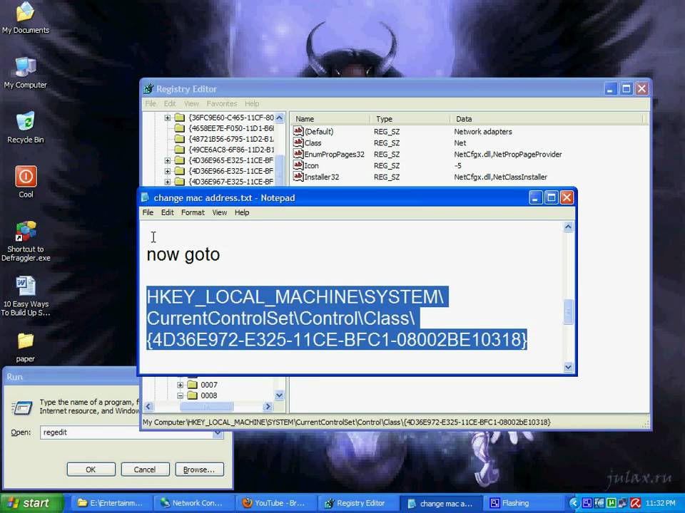 How To Change MAC Address Using Widows Registry YouTube How To Change MAC Address Using Widows Registry YouTube
