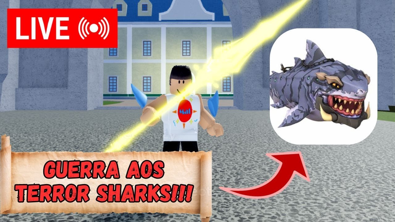 🔥 Blox Fruits - Caçando Terror Shark!!! | Roblox Ao Vivo 🌟 - YouTube