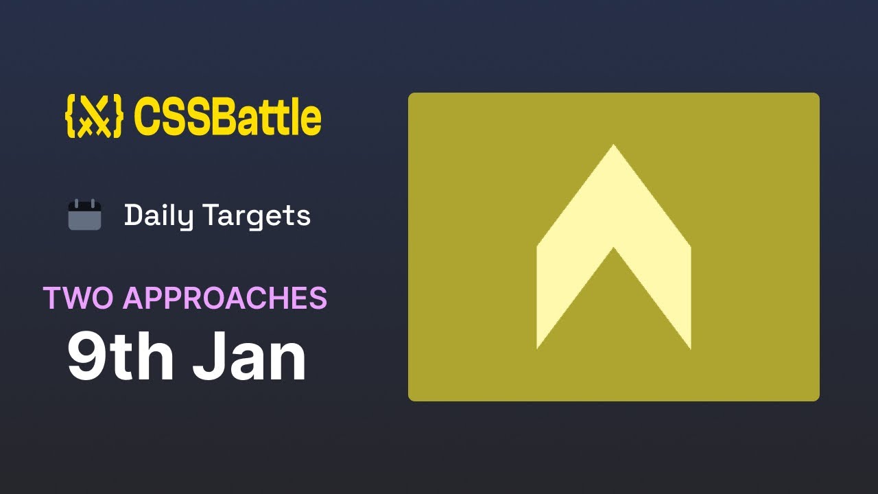 Css Battle Daily Target 9th January 2024 Solution Css Challenge Youtube