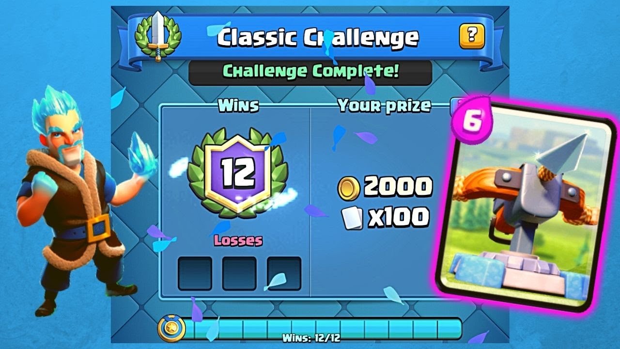 12-0 Classic Challenge 1st try - 3.6 Ice Bow Deck Clash Royale - YouTube