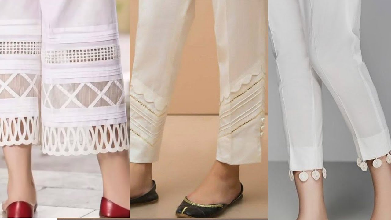 Stylish White Trouser/Capri Designs 2022 | Naz Fashion Zone - YouTube