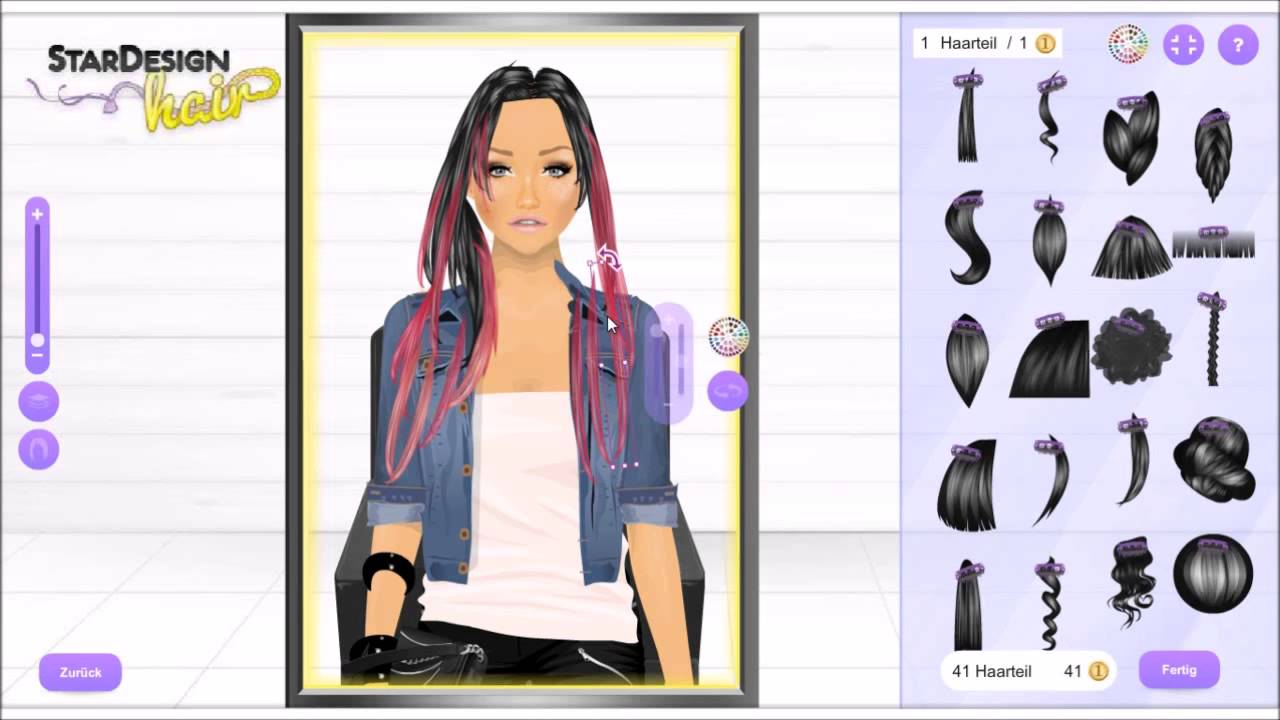 Stardoll Stardesign Hair: Pink Dip Dye Basic Hair || by jerry-lee - YouTube