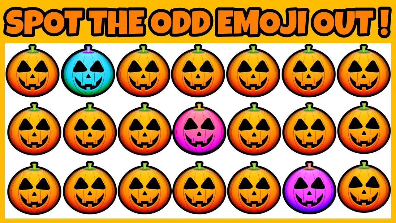 Can You Find the Odd Emoji Out? 🎃 Halloween Pumpkin Emoji Quiz ...