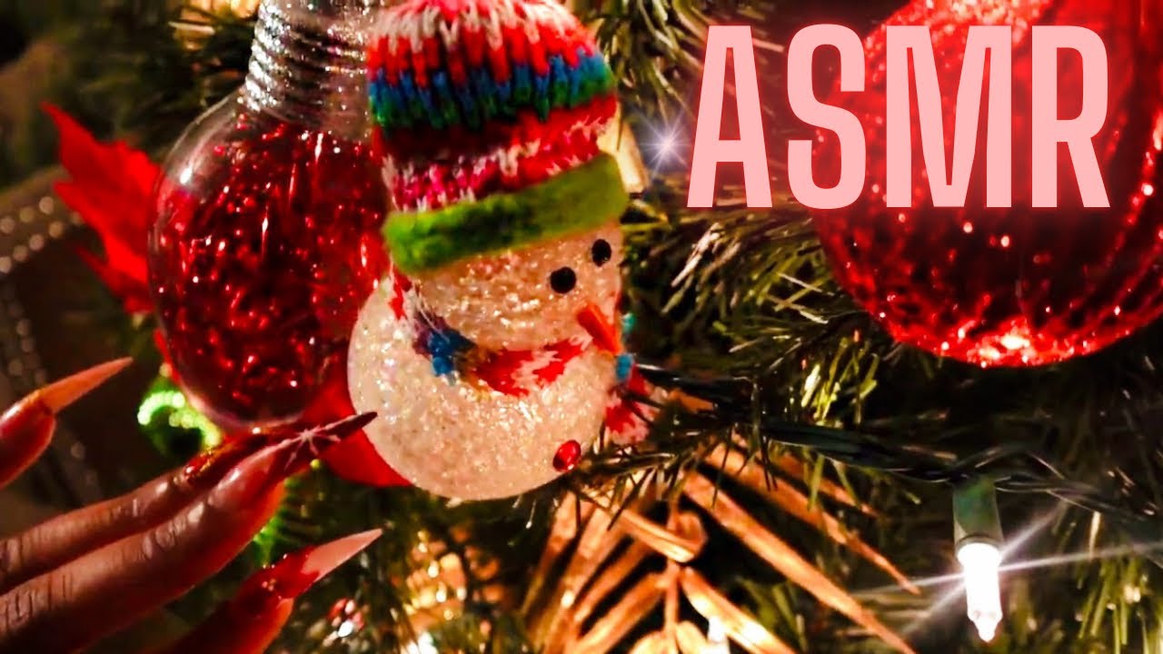 ASMR - Christmas tree triggers! 🎄Fire Place Crackling Fire Sounds 🔥You ...