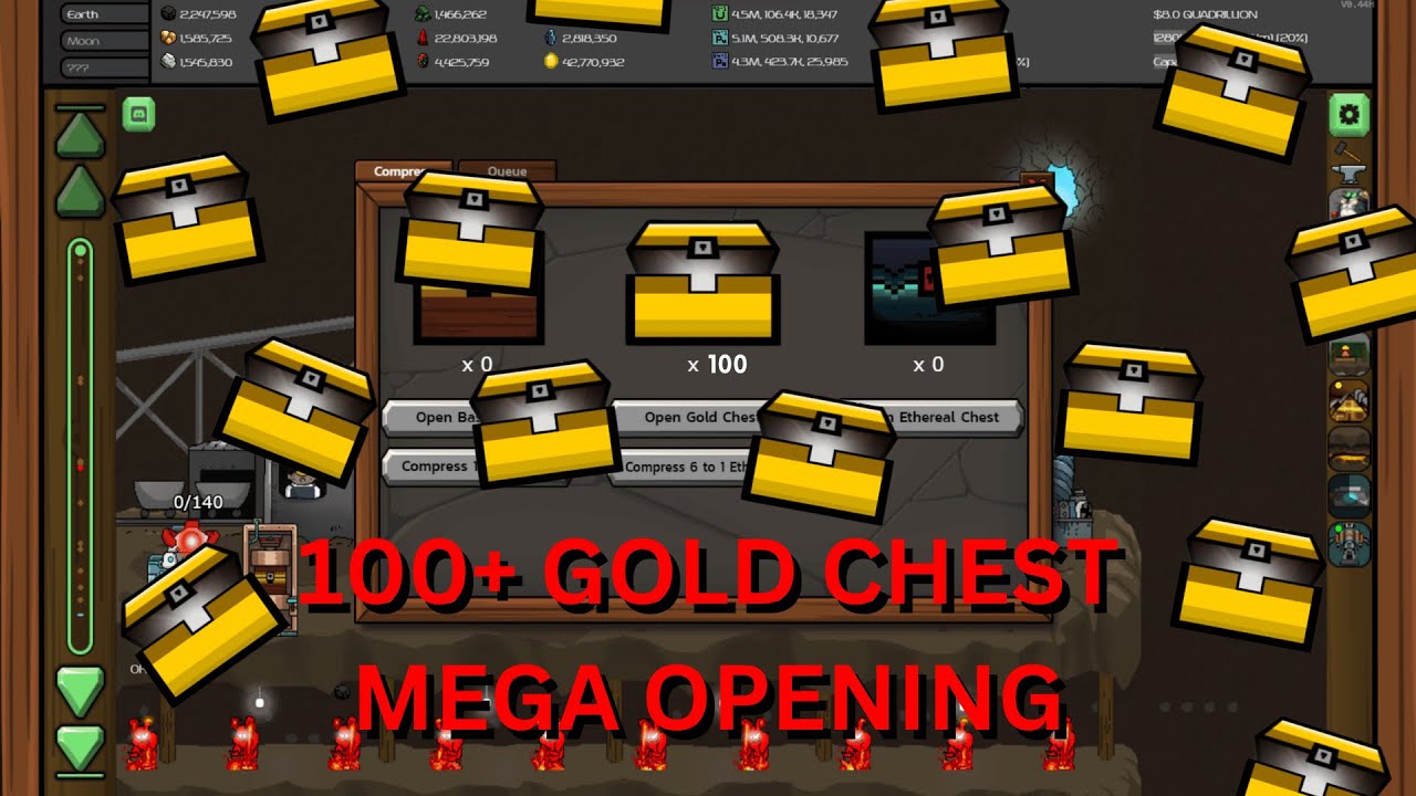 MEGA 100 Gold Chest Opening | Mr. Mine #games #steam #mrmine # ...