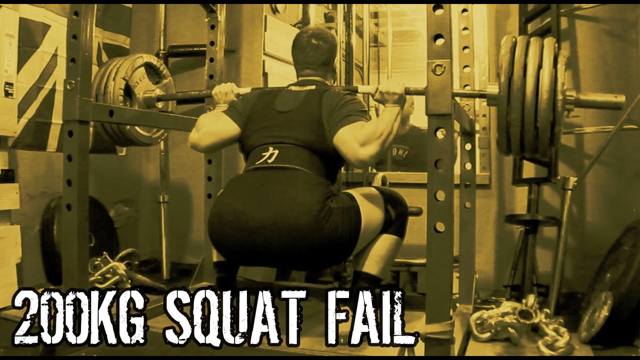 200kg Squat Fail and 165kg Squat Triples - YouTube