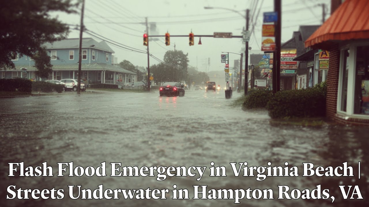 Flash Flood Emergency in Virginia Beach | Streets Underwater in Hampton ...