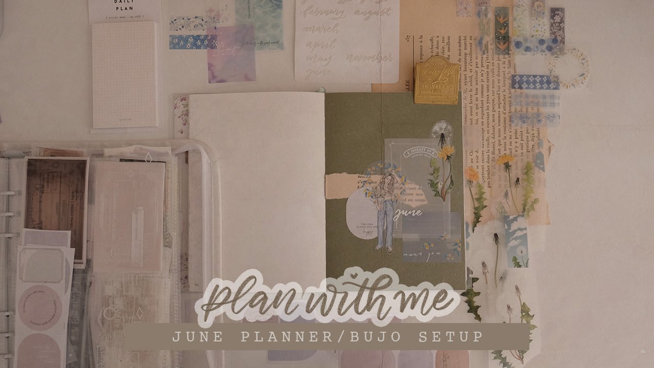 343 PLAN WITH ME; June title page on my planner/bullet journal - YouTube