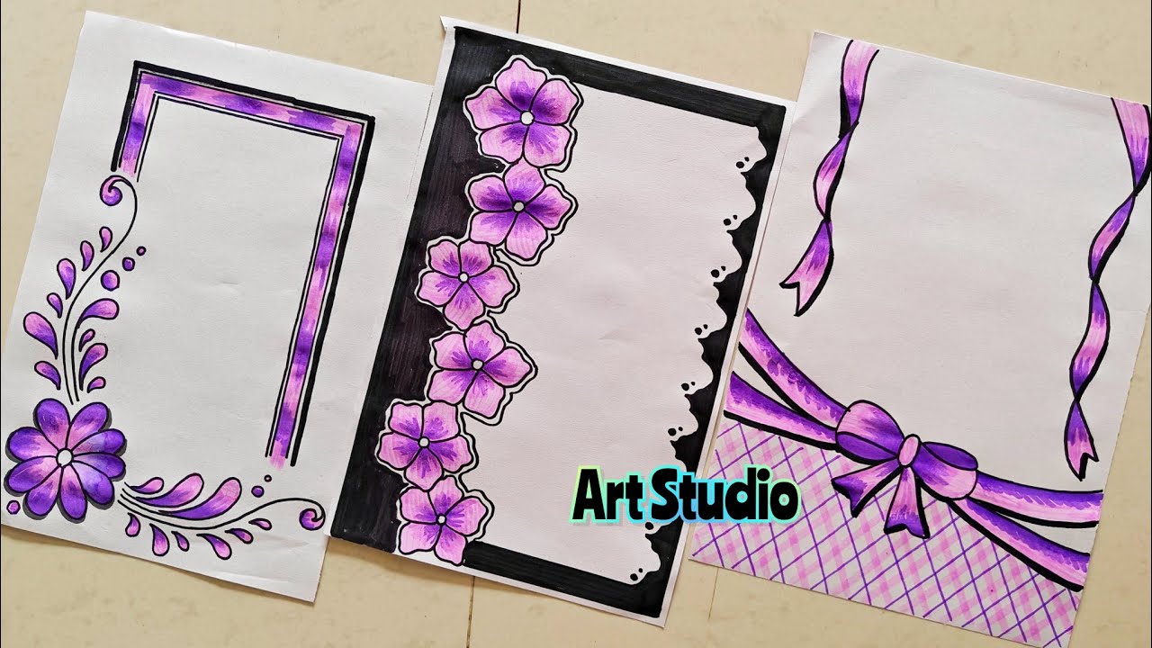 Purple Border Designs💜/Project Work Designs/A4 Sheet/Assignment Front ...