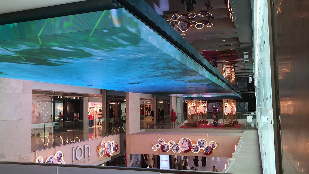 LED Ceiling in ION shopping mall, Singapore - YouTube
