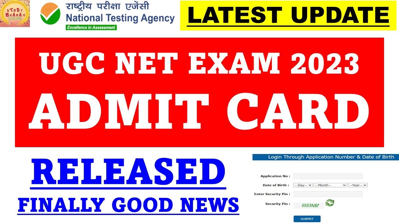 Ugc net exam 2023 Admit card Released Finally good news #studybharat # ...