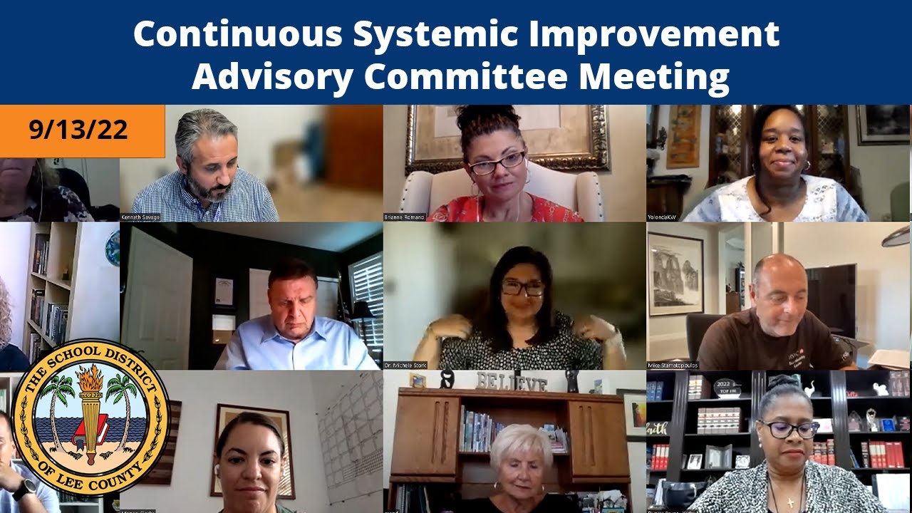 Continuous Systemic Improvement Advisory Committee Meeting: September ...