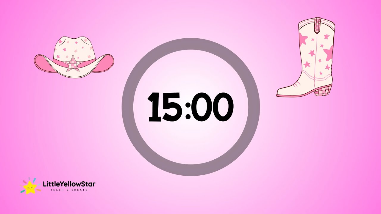 15 Minutes Countdown Timer For Kids With Country Music | Cowgirl ...