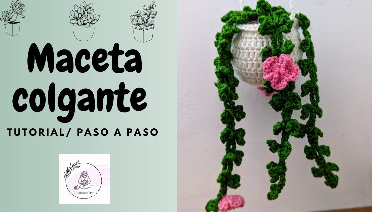 Maceta colgante tejida a crochet/ Tutorial / Paso a paso / Colgante de ...