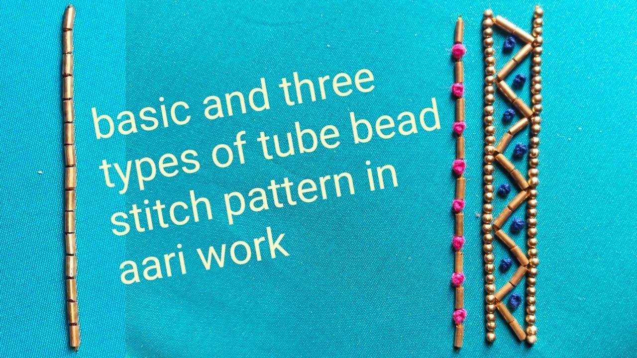 Three types of tube bead design basic and simple design in aari work ...