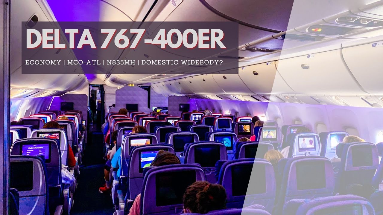 TRIP REPORT - NEW INTERIOR Delta Airlines 767-400 | Economy | Orlando ...