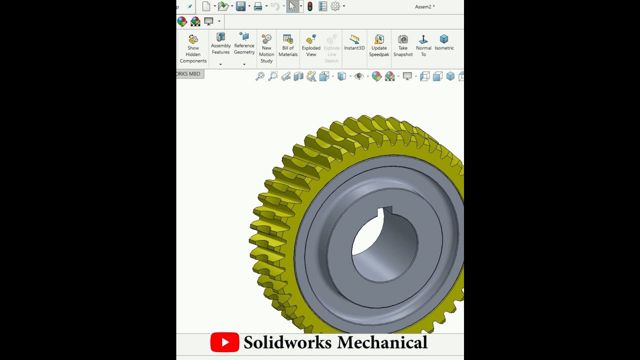 Worm Gear Wheel | Industrial design | |SolidWorks| |Mechanical ...