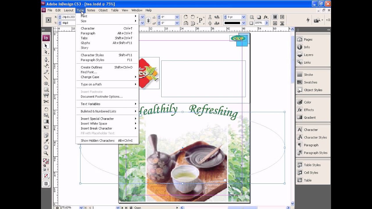 InDesign CS3 บทที่ 3/9 ตอนที่ 4 - YouTube