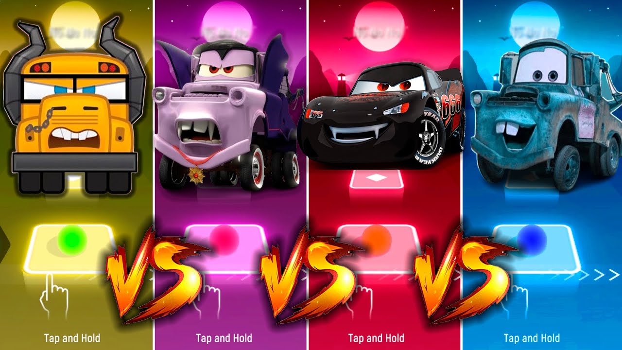 Cars Pixar Miss Fritter 🆚 Evil McQueen 🆚 Vampire Tow Mater 🆚 Sally ...