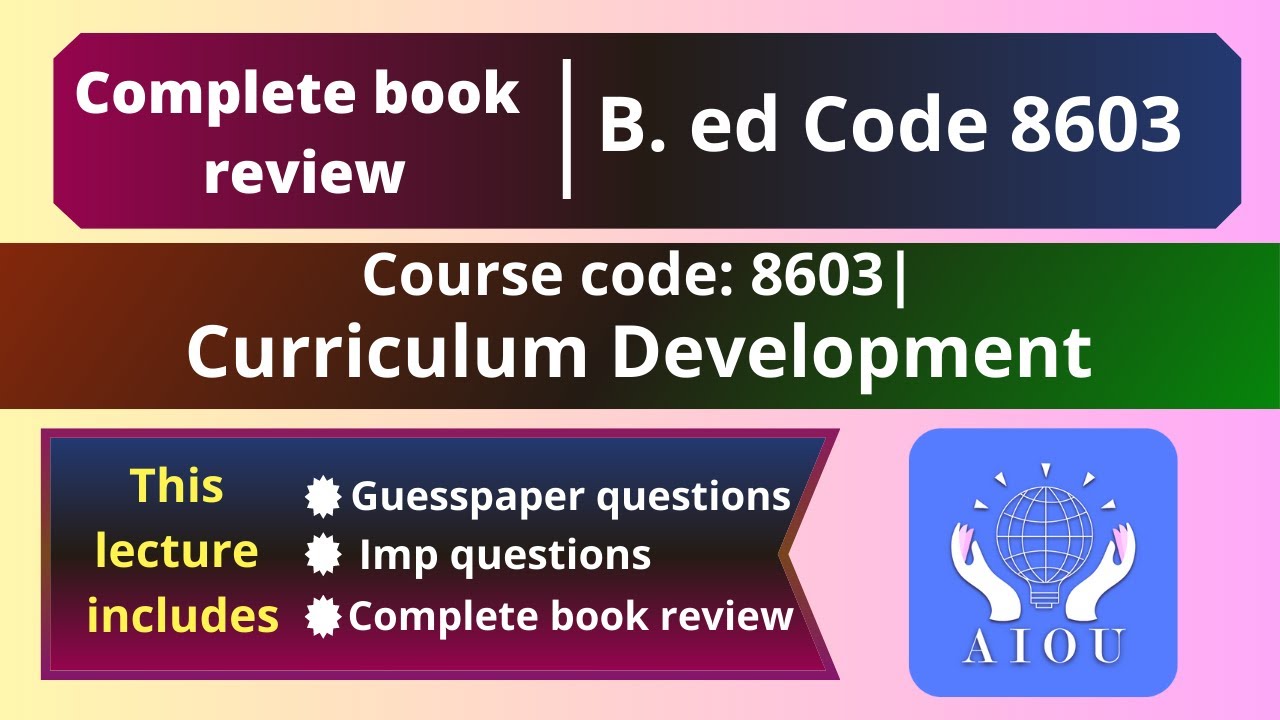B-ed 8603| Important questions & full book review| AIOU| Guess paper ...