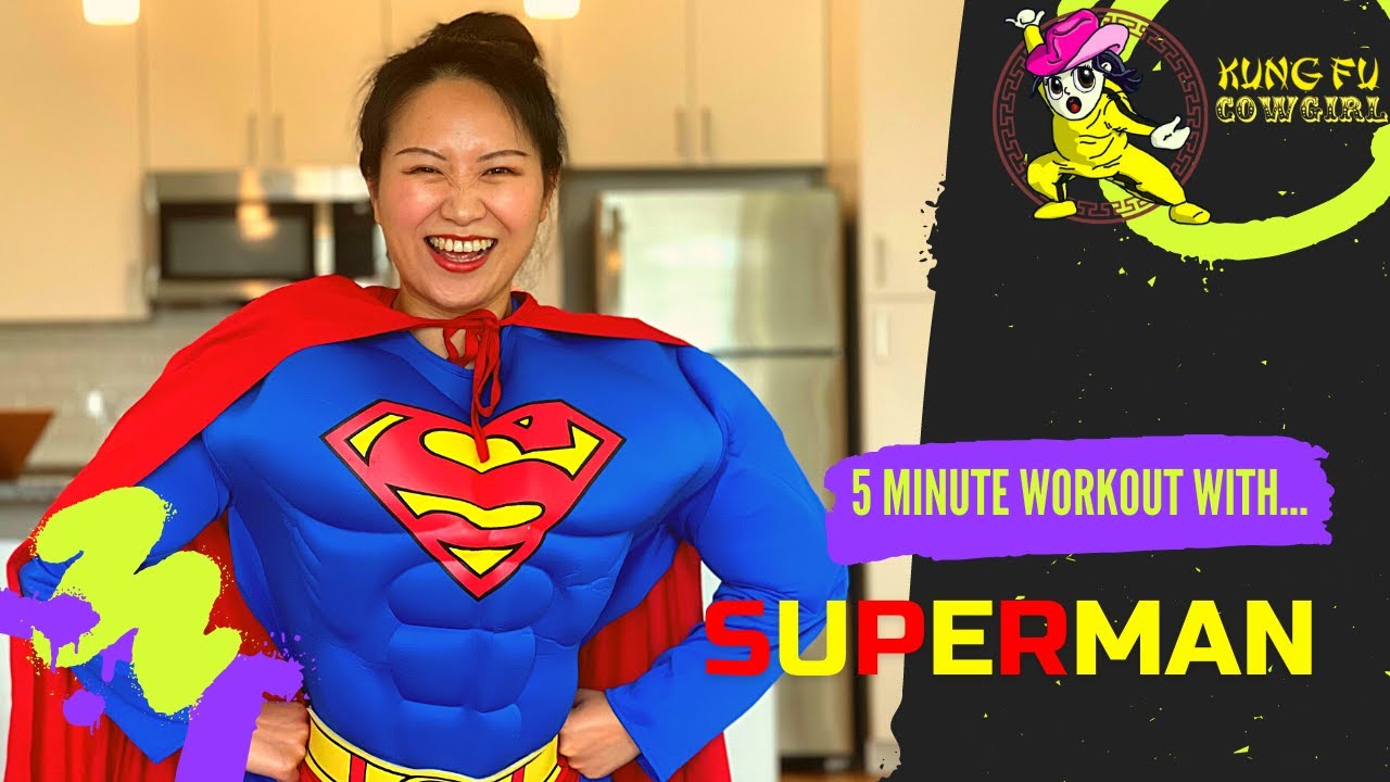 6 Min Superman | Bilingual Kids Yoga Workout 2 | Kung Fu Cowgirl【超人】儿童 ...