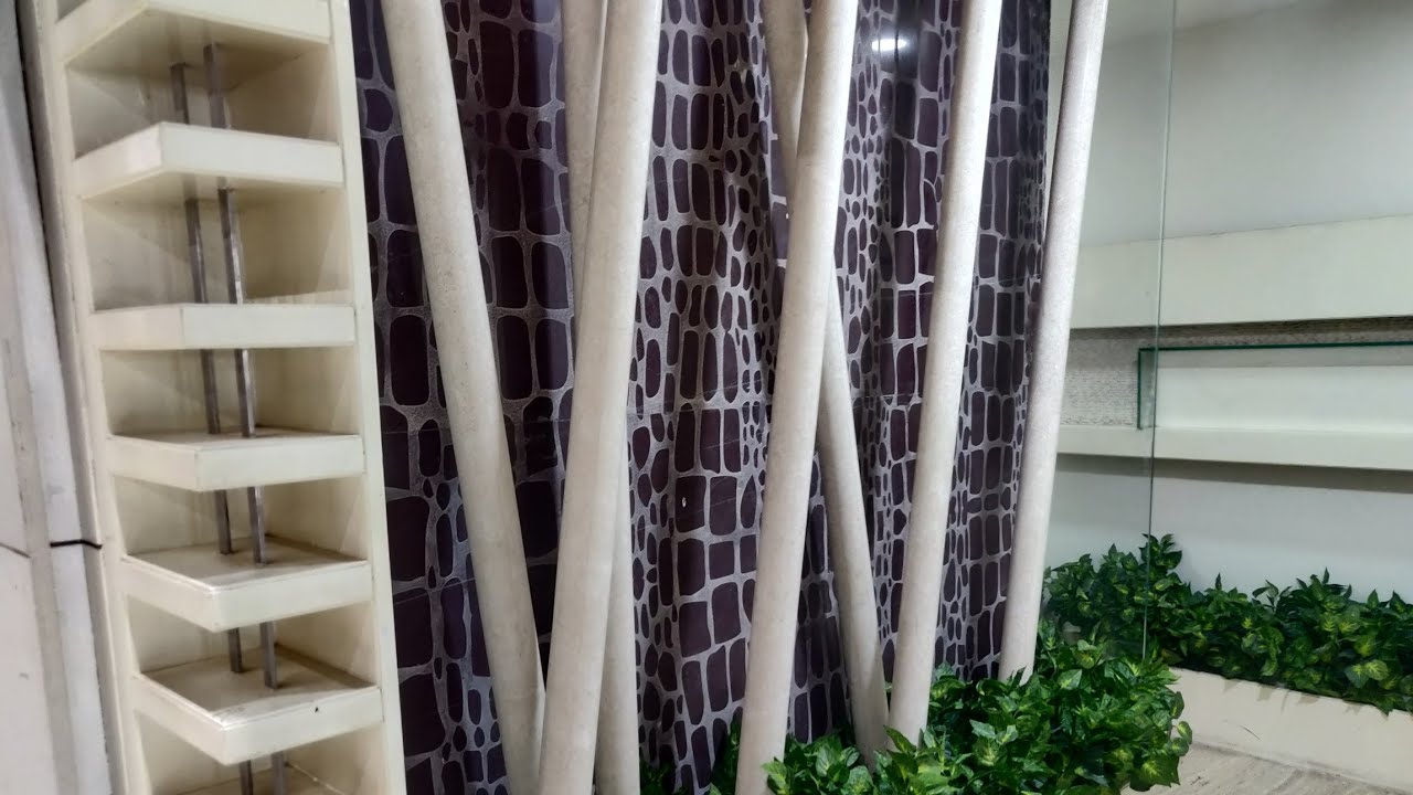 Wall elevation. Pillar design with LED lights and CNC work. - YouTube