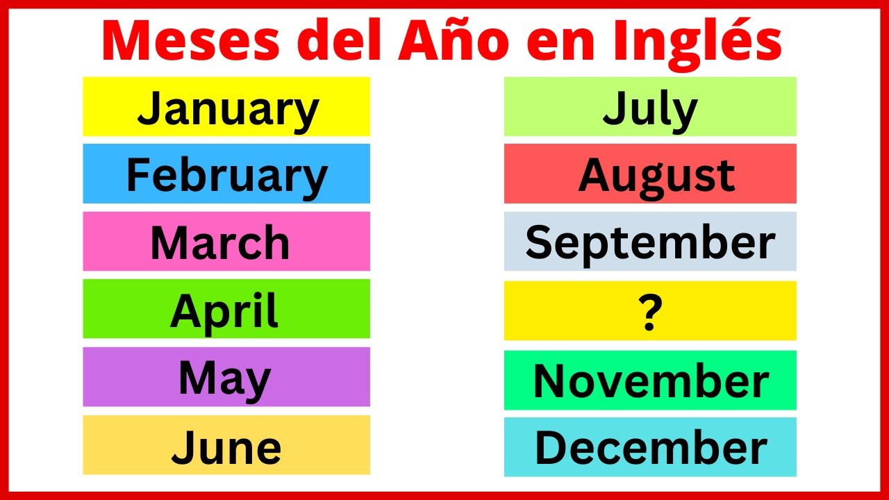 Aprende Los Meses del Año en Inglés! - YouTube
