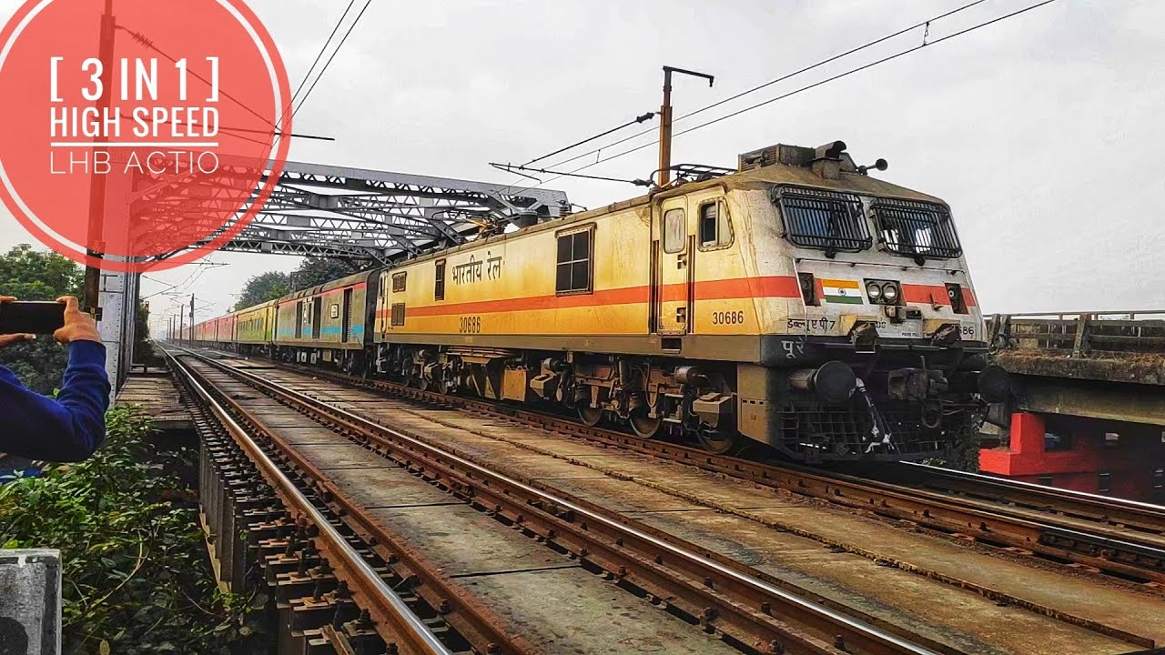 [ 3 IN 1 ] HIGH SPEED LHB ACTION DURONTO SHATABDI MUMBAI MAIL - YouTube