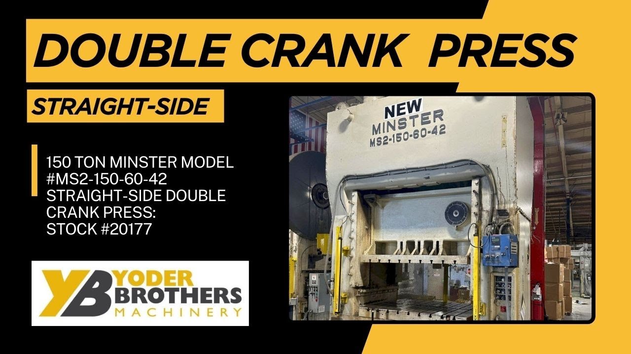 150 TON MINSTER MODEL #MS2-150-60-42 STRAIGHT-SIDE DOUBLE CRANK PRESS ...