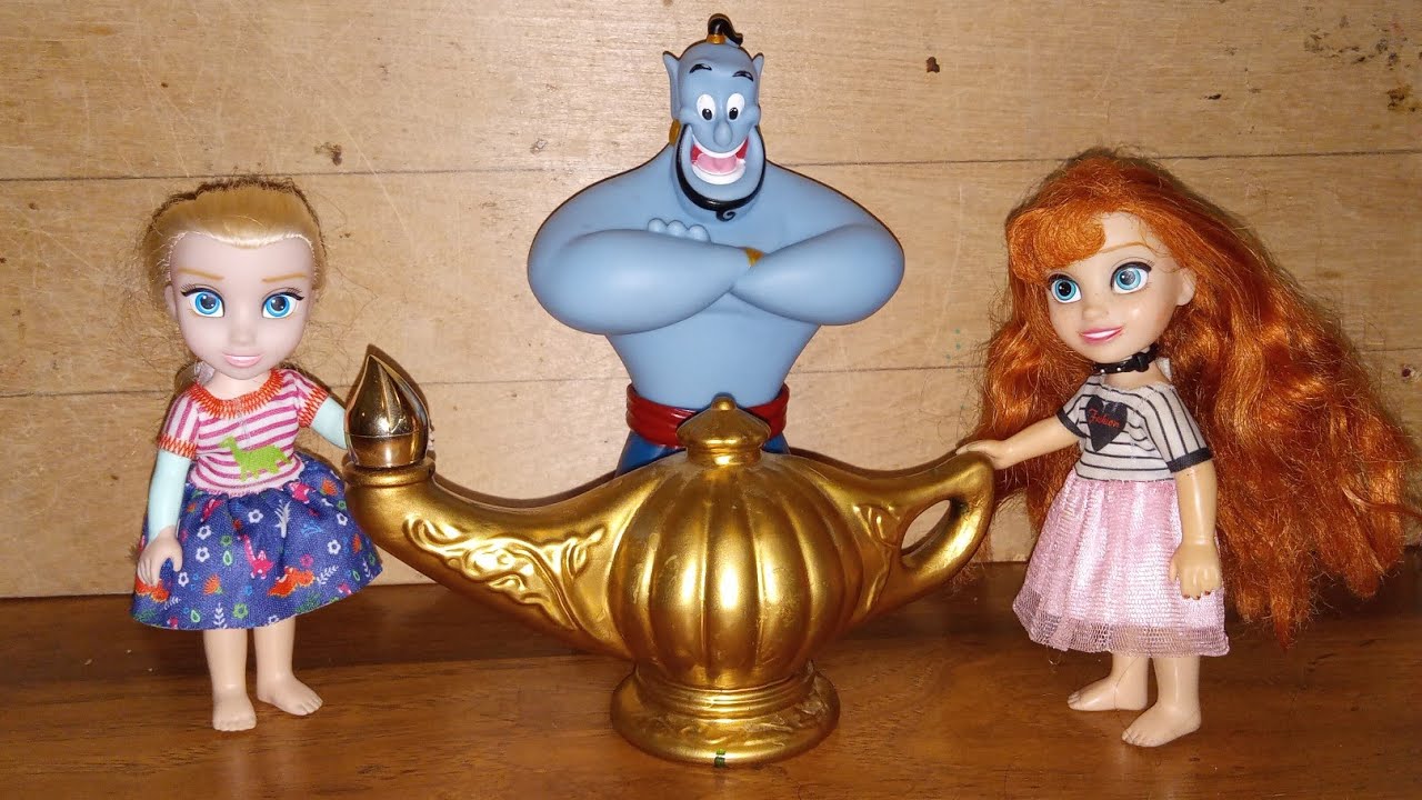Genie! Elsa and Anna Get a Genie! - YouTube