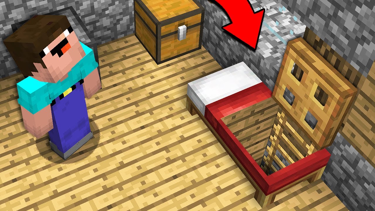 NOOB WALKED INTO THE HOUSE AND FOUND TRAPDOOR IN BED! Minecraft - NOOB ...