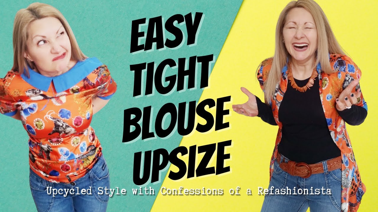 Easy Top to Cardigan Upsizing Refashion Tutorial - YouTube