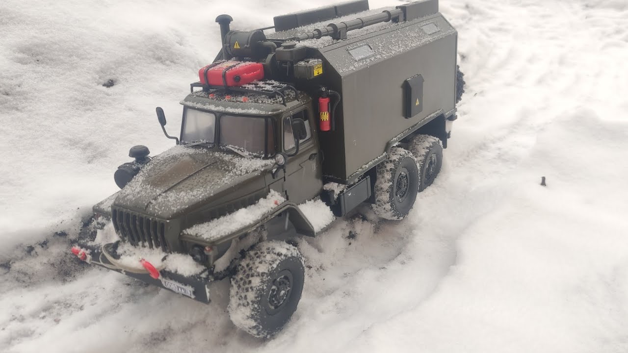 Тюнинг Урала WPL b36 аппаратура WPL V3 . Выезд в снег. - YouTube
