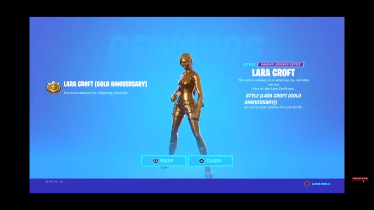 Fortnite Golden Lara Croft secret Anniversary Edition skin unlocked # ...