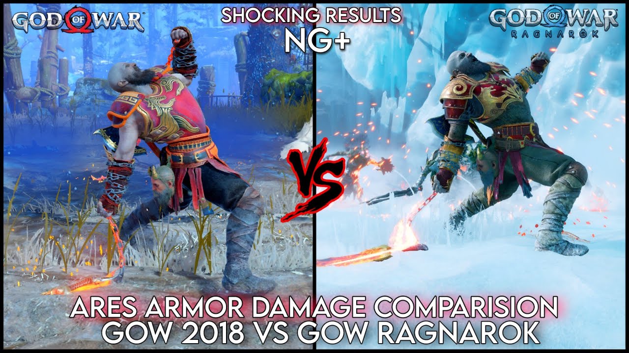 ARES ARMOR DAMAGE COMPARISON GOW 2018 VS GOW RAGNAROK | NG+ | GMGOW+ ...